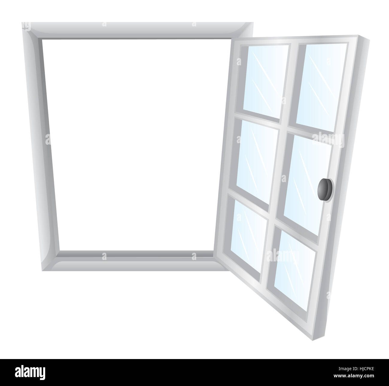 Illustration of a single window frame in white Stock Photo - Alamy