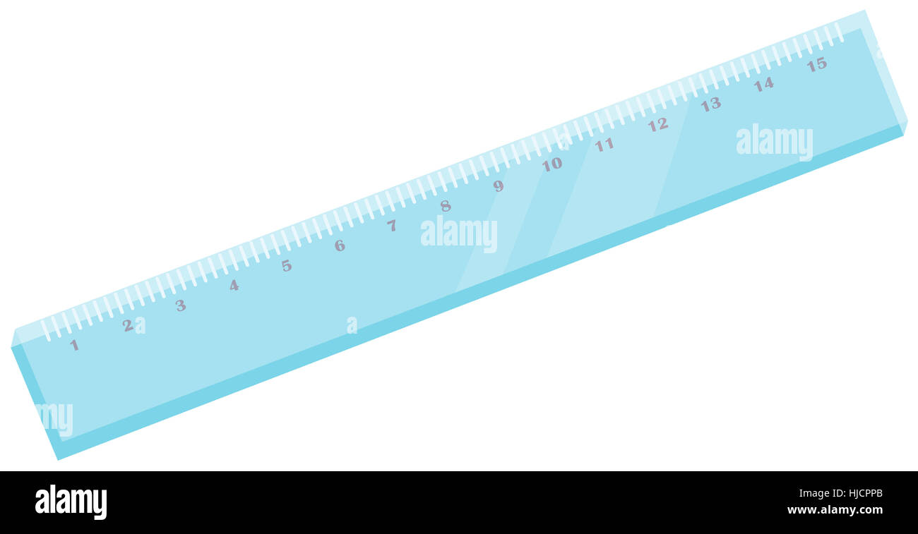 illustration of a blue plastic ruler Stock Photo - Alamy