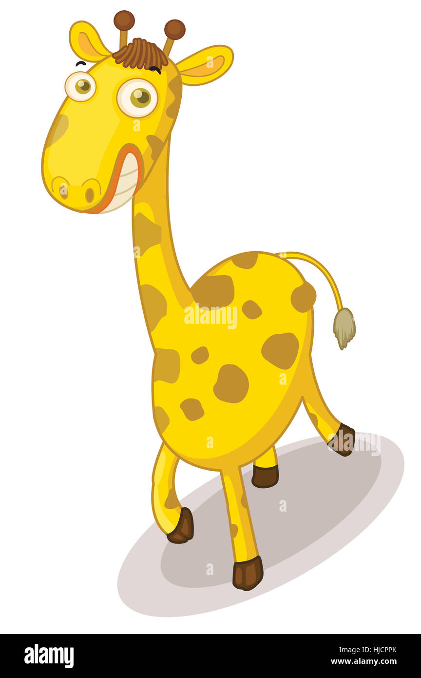 Illustration of a smiling giraffe Stock Photo - Alamy