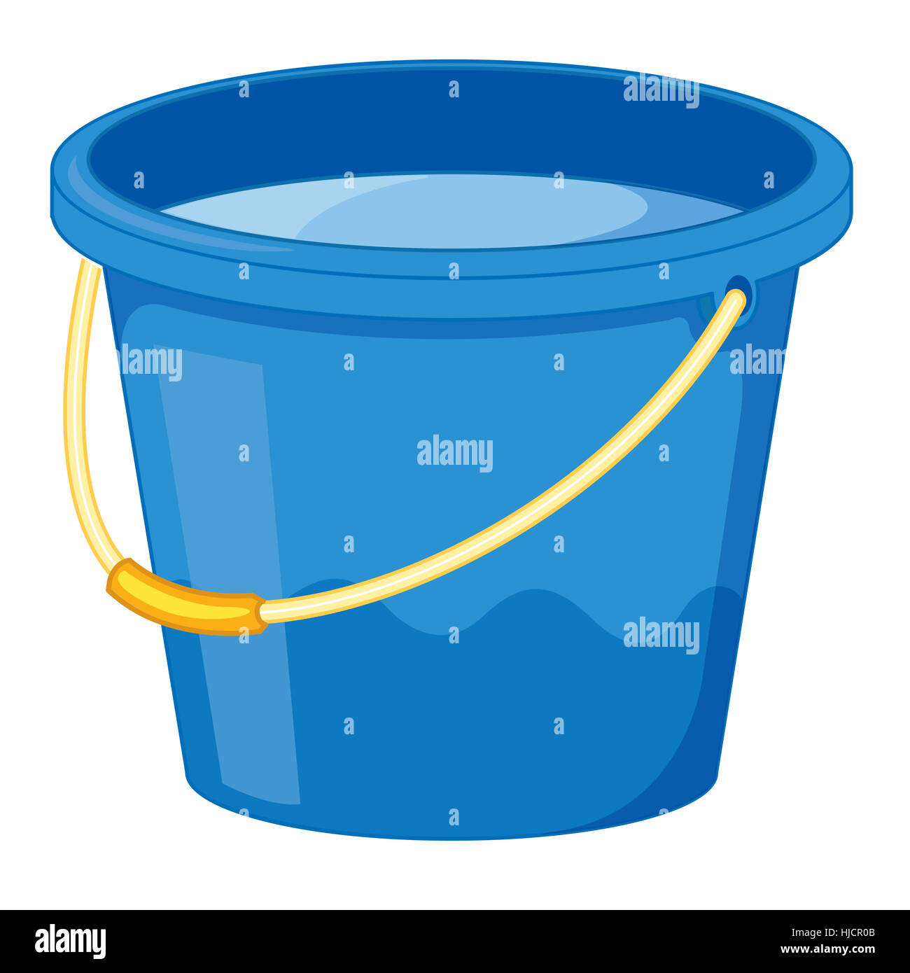 blue, object, isolated, illustration, bucket, handle, container ...