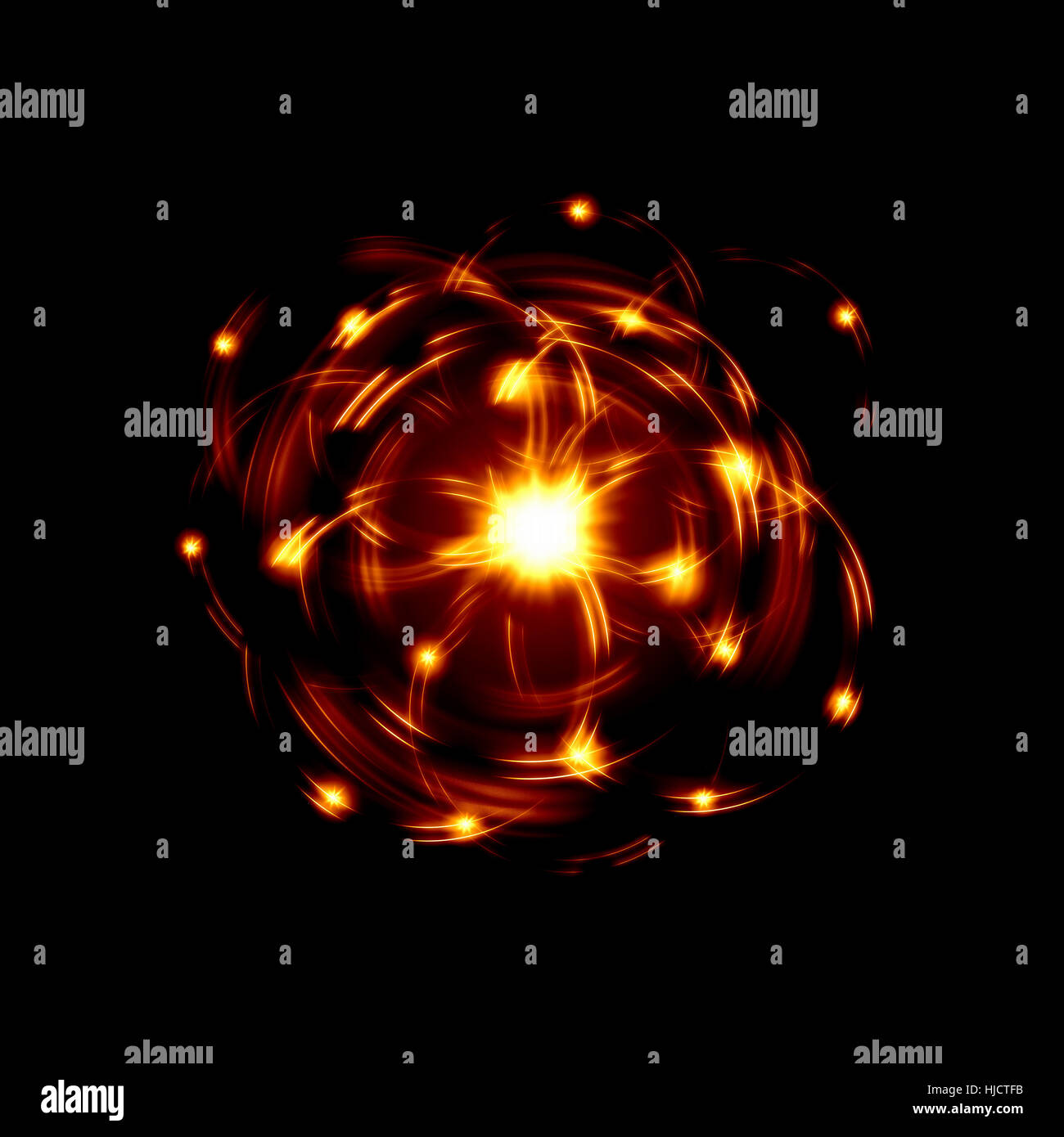 Image of color atoms and electrons. Physics concept Stock Photo - Alamy