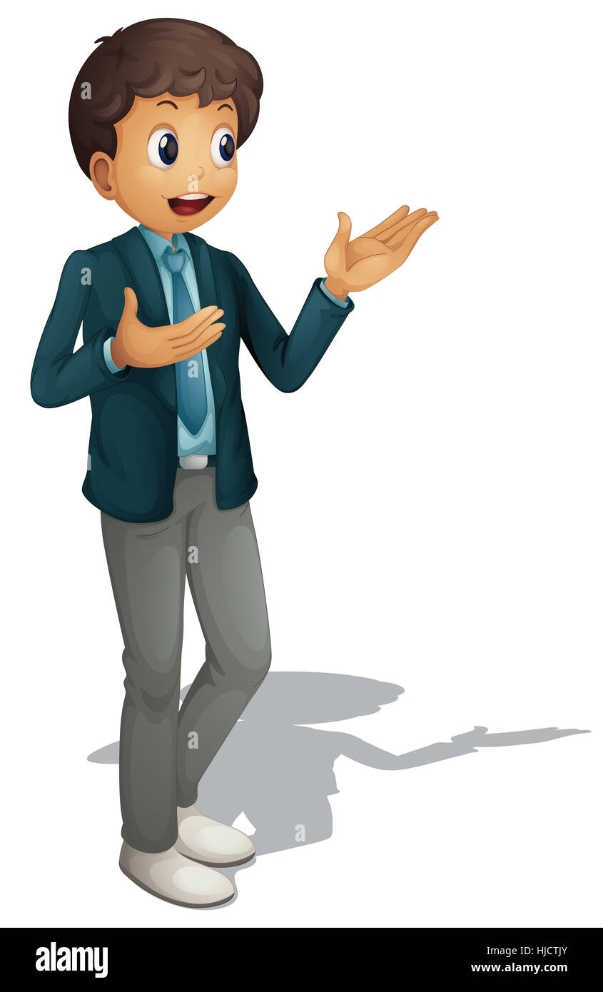 office, present, indicate, show, object, isolated, comic, male ...