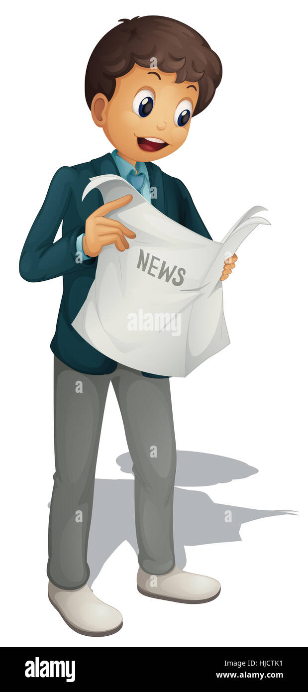 newspaper, journal, office, object, isolated, comic, male, masculine ...