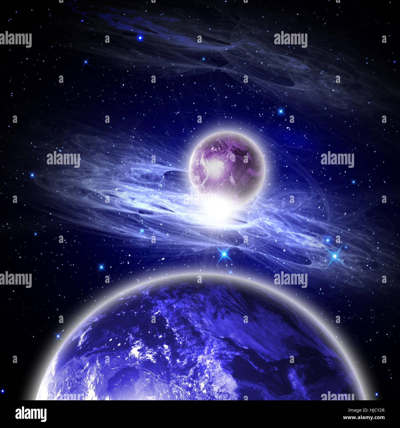 Galaxy stars planets illustration hi-res stock photography and images ...