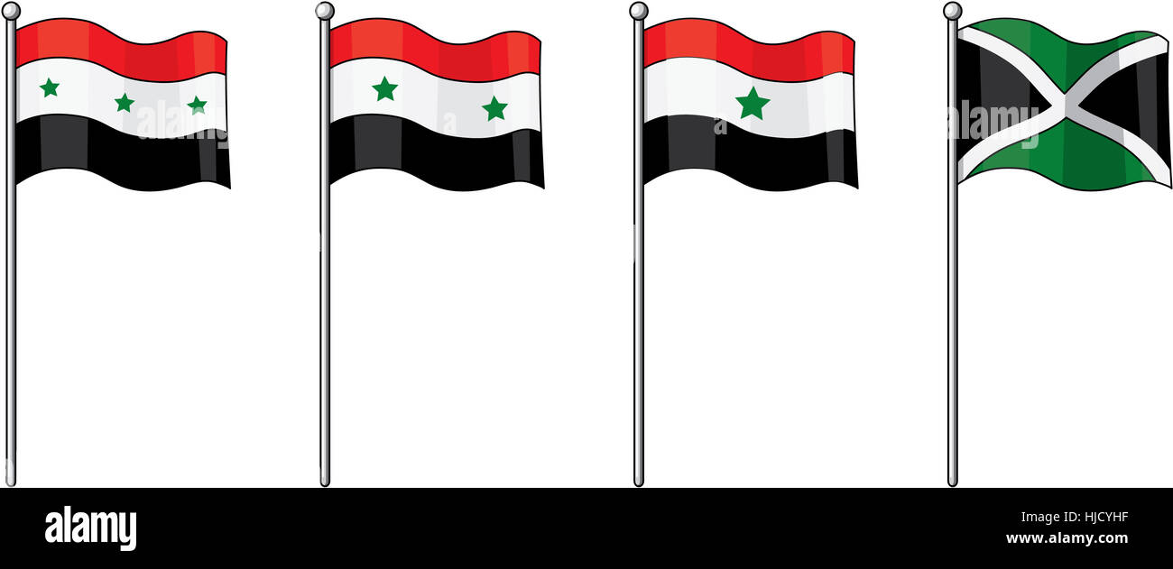 illustration of various flags on white Stock Photo - Alamy