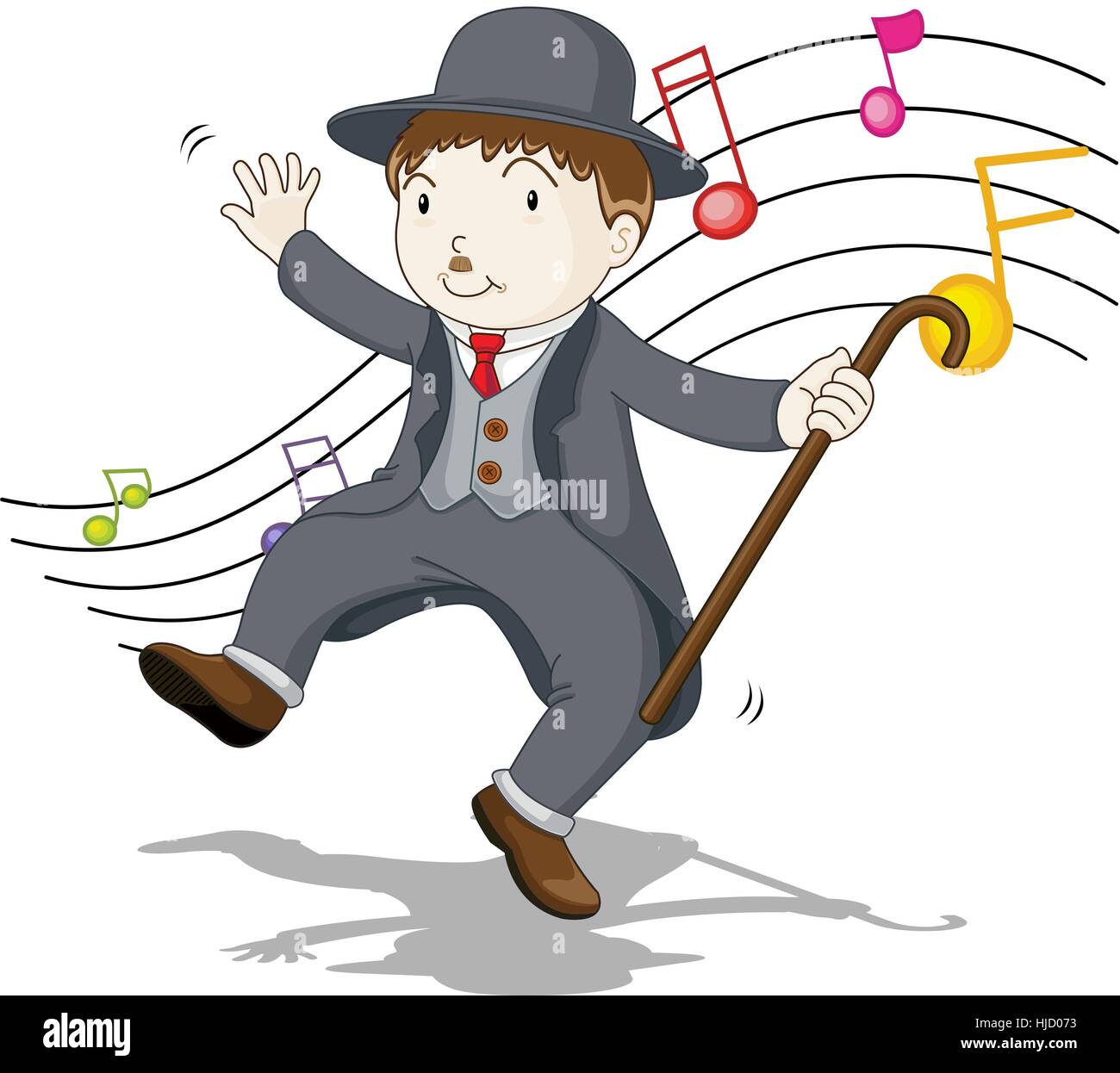 illustration of singing and dancing charlie Stock Photo - Alamy