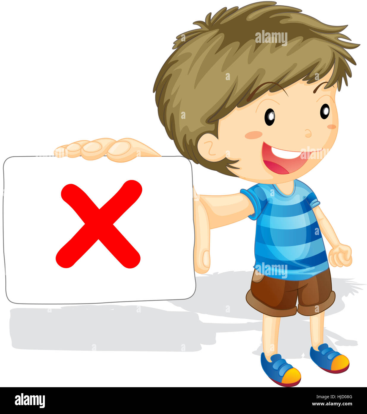 illustration of boy showing cross Stock Photo - Alamy