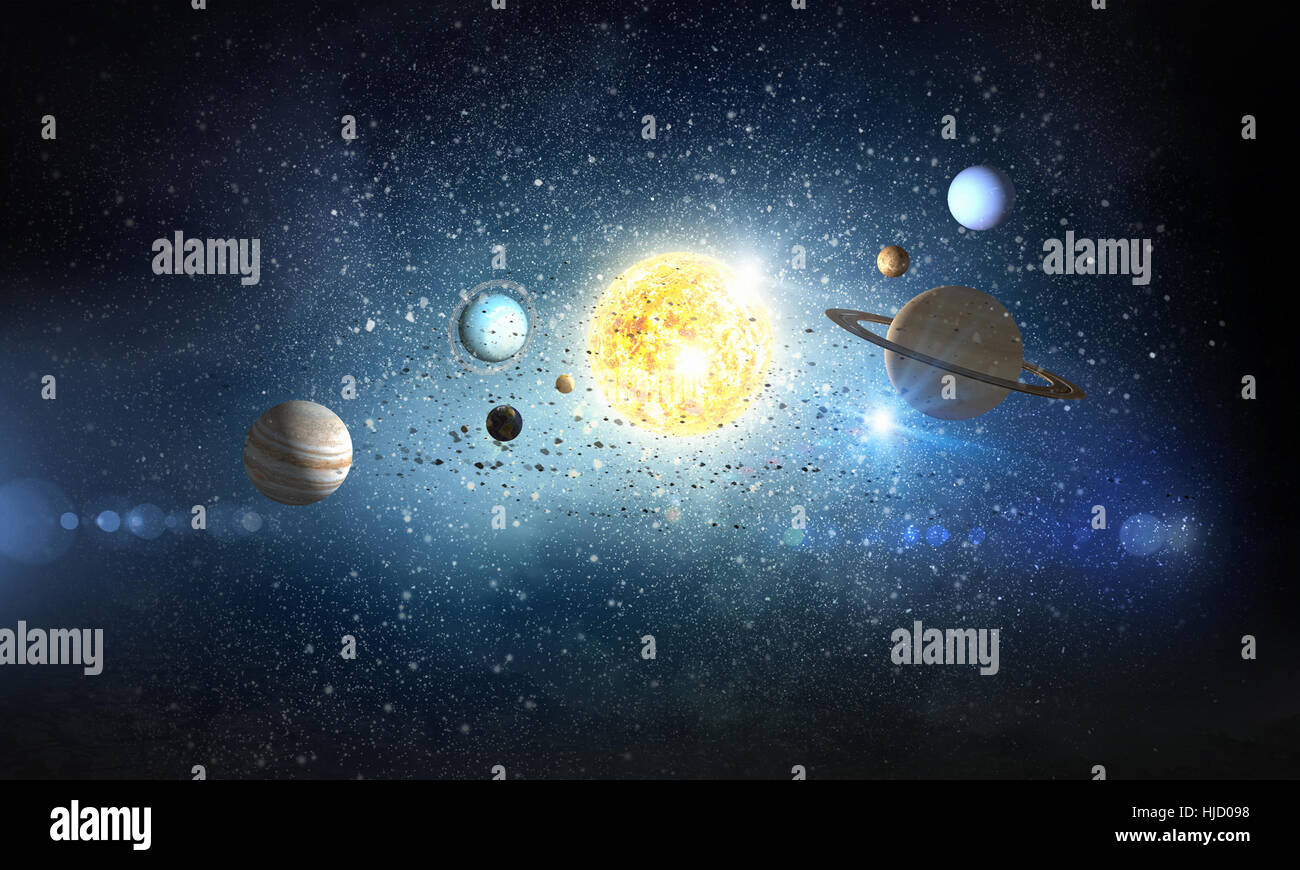 Background image with planets of sun system hi-res stock photography ...