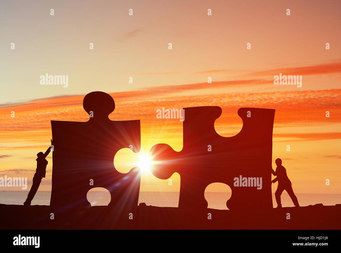 Business people collaboration puzzle hi-res stock photography and ...
