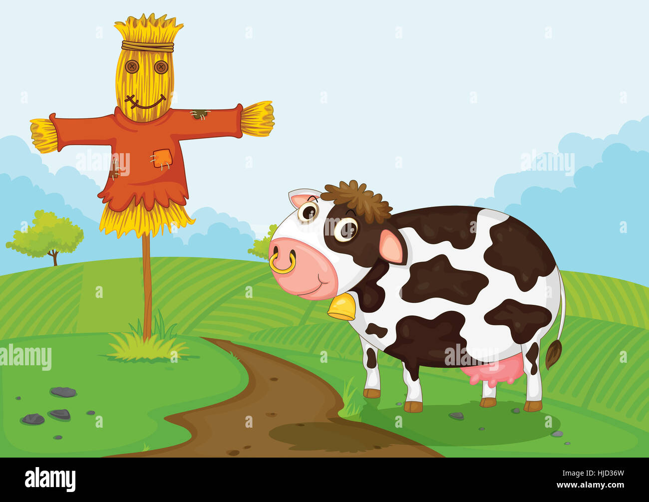 tree, park, animal, mammal, statue, field, illustration, milk, crow ...