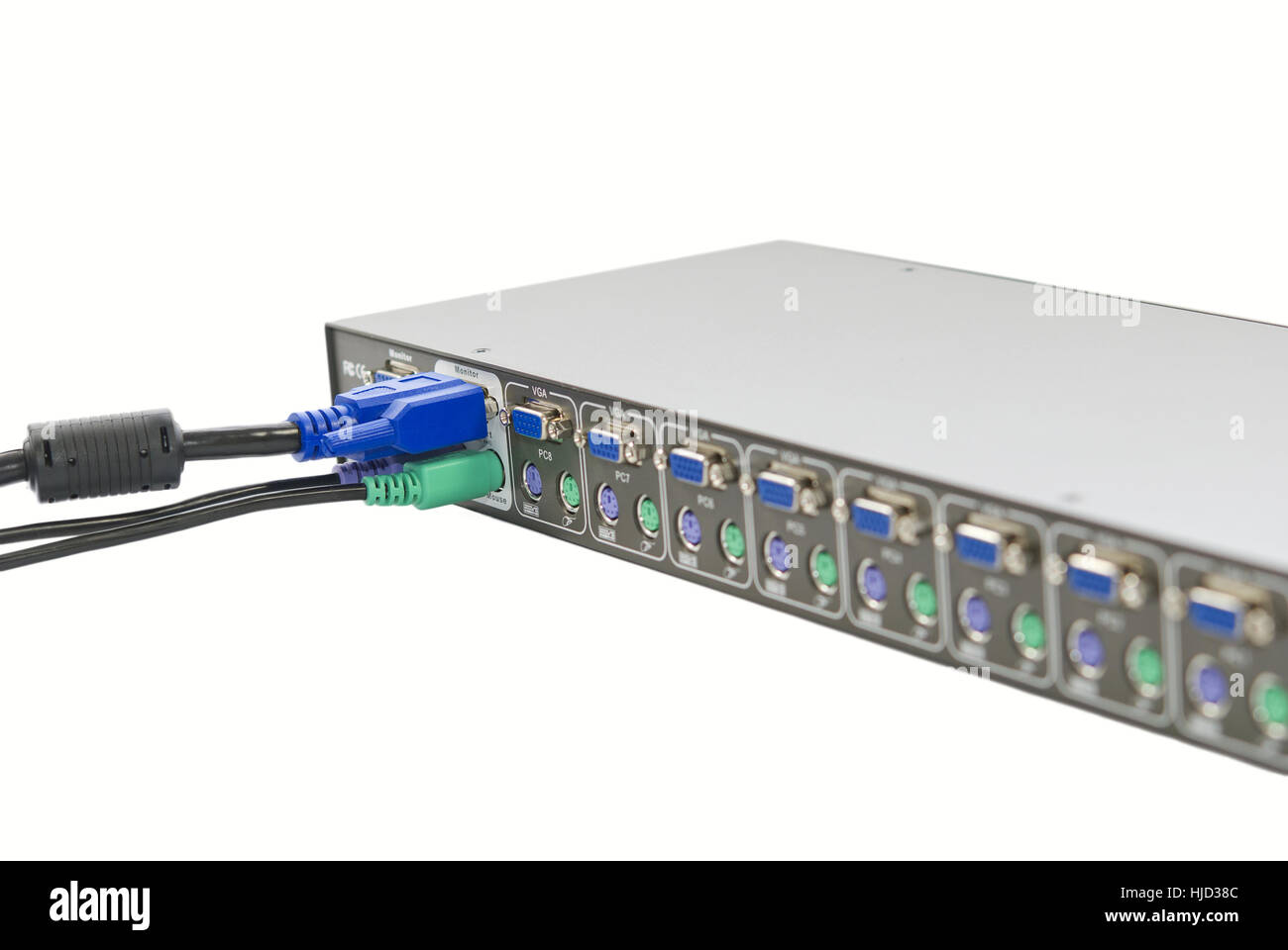 KVM (keyboard, video and mouse) switch isolated on white background ...