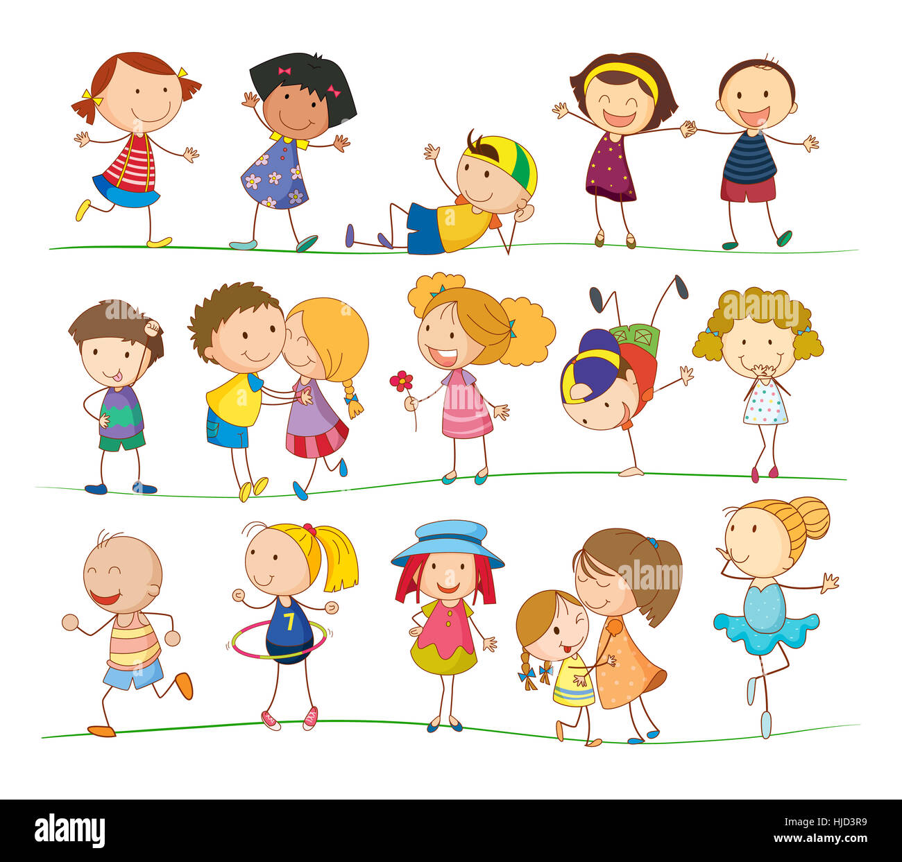 Cartoon walking stick children Cut Out Stock Images & Pictures - Alamy