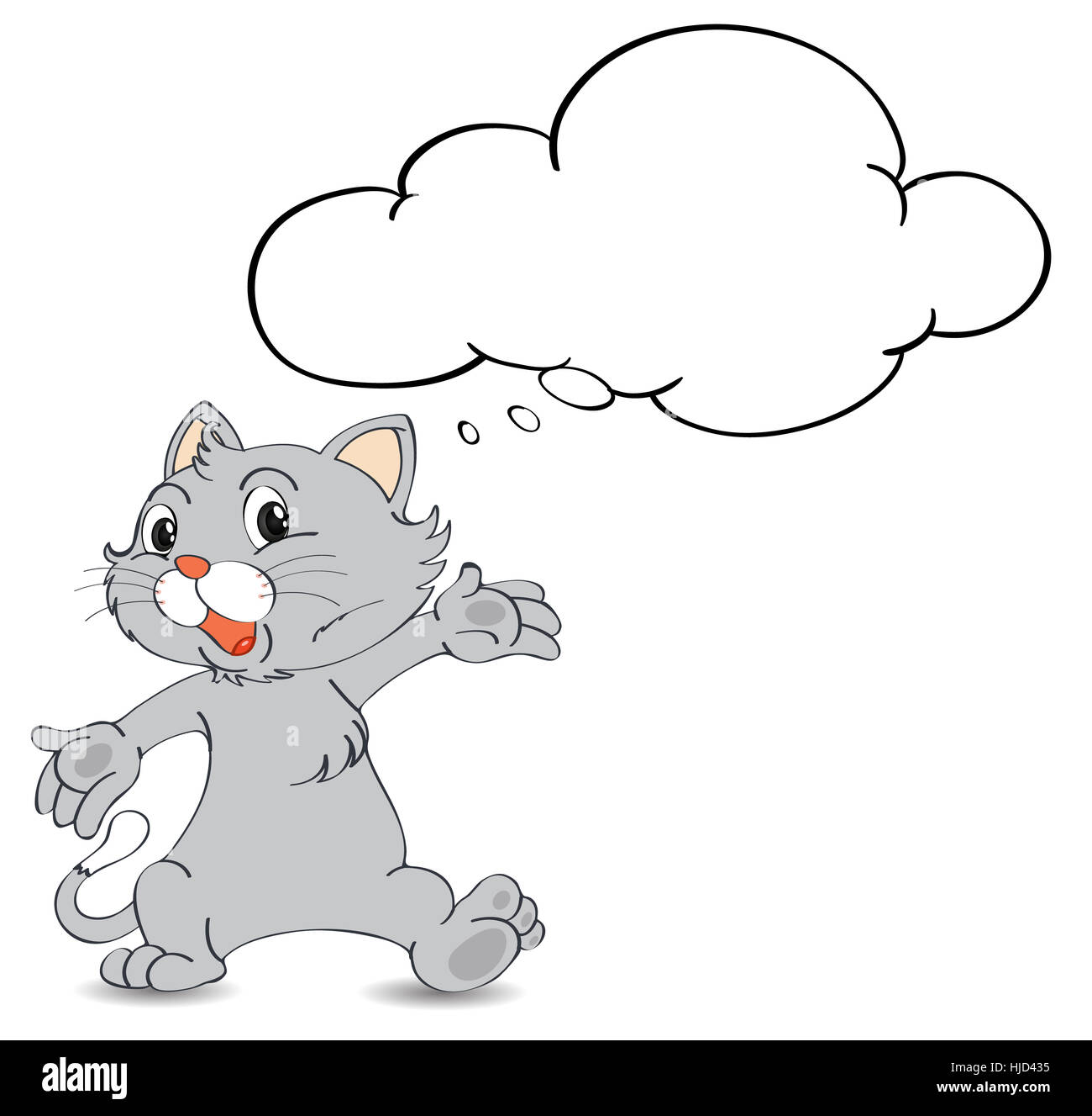 Illustration of a kittten thinking Stock Photo - Alamy