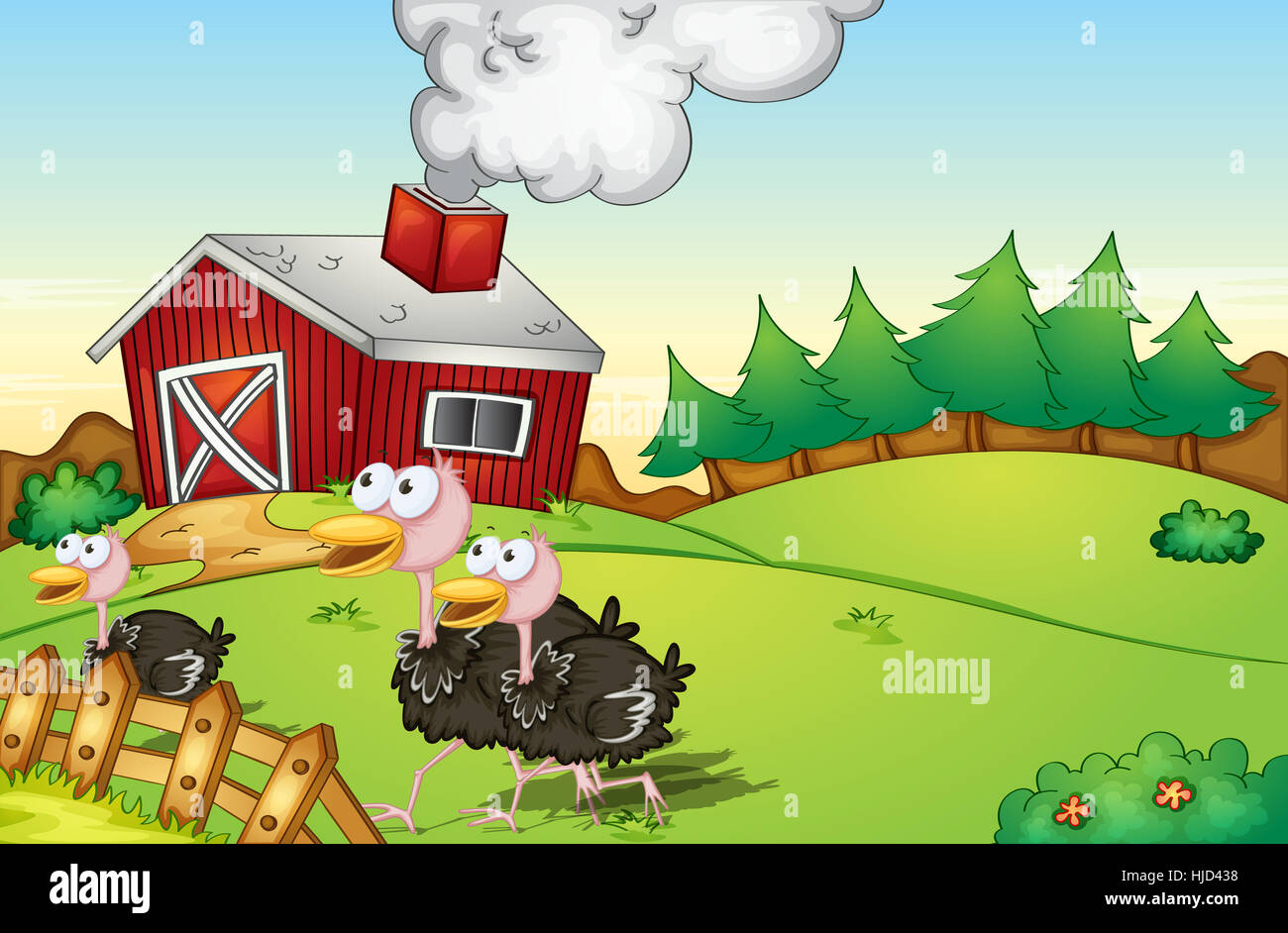 smoke, smoking, smokes, fume, house, building, tree, trees, hill ...