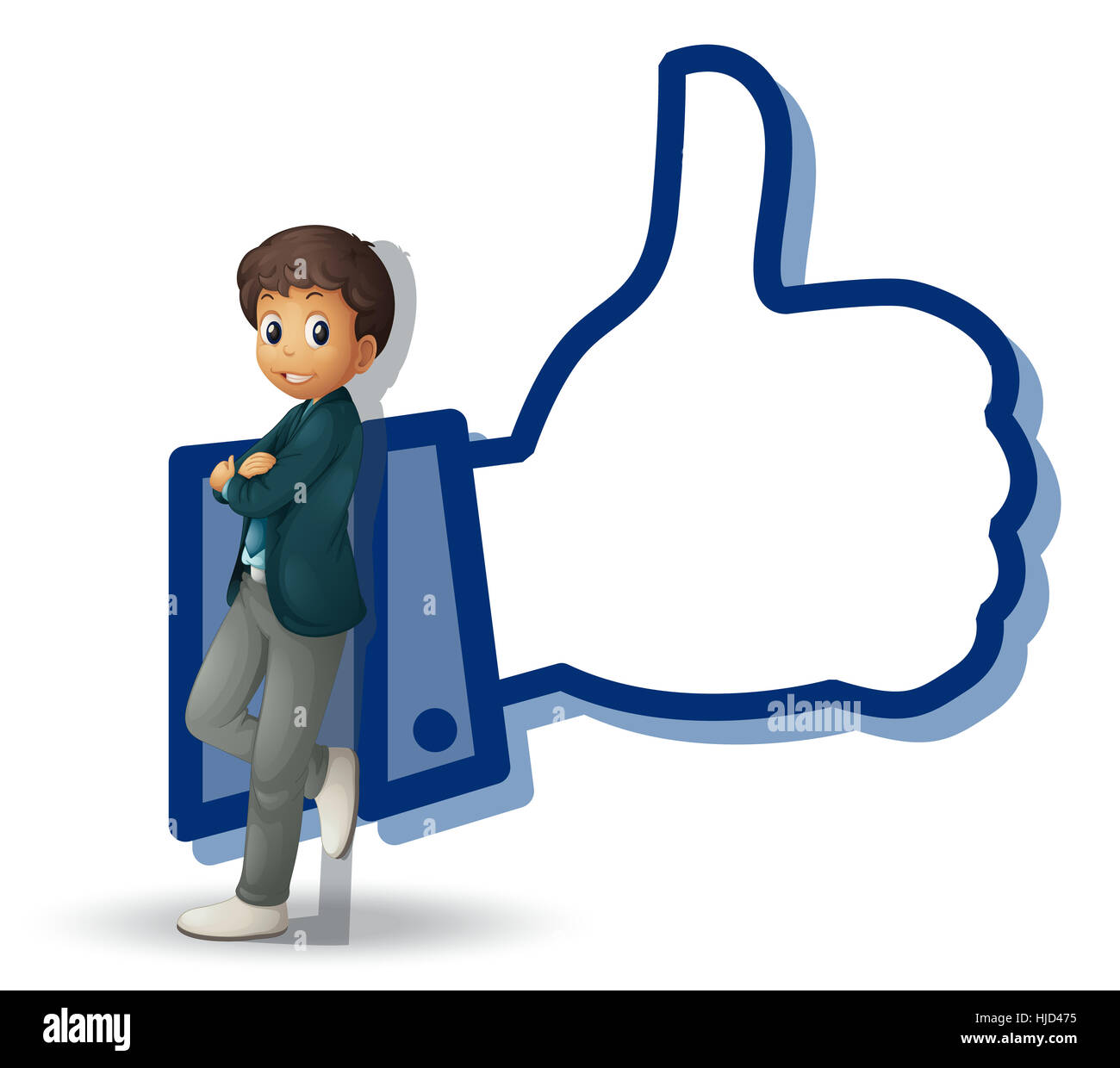 Boy cartoon image thumbs up hi-res stock photography and images - Alamy