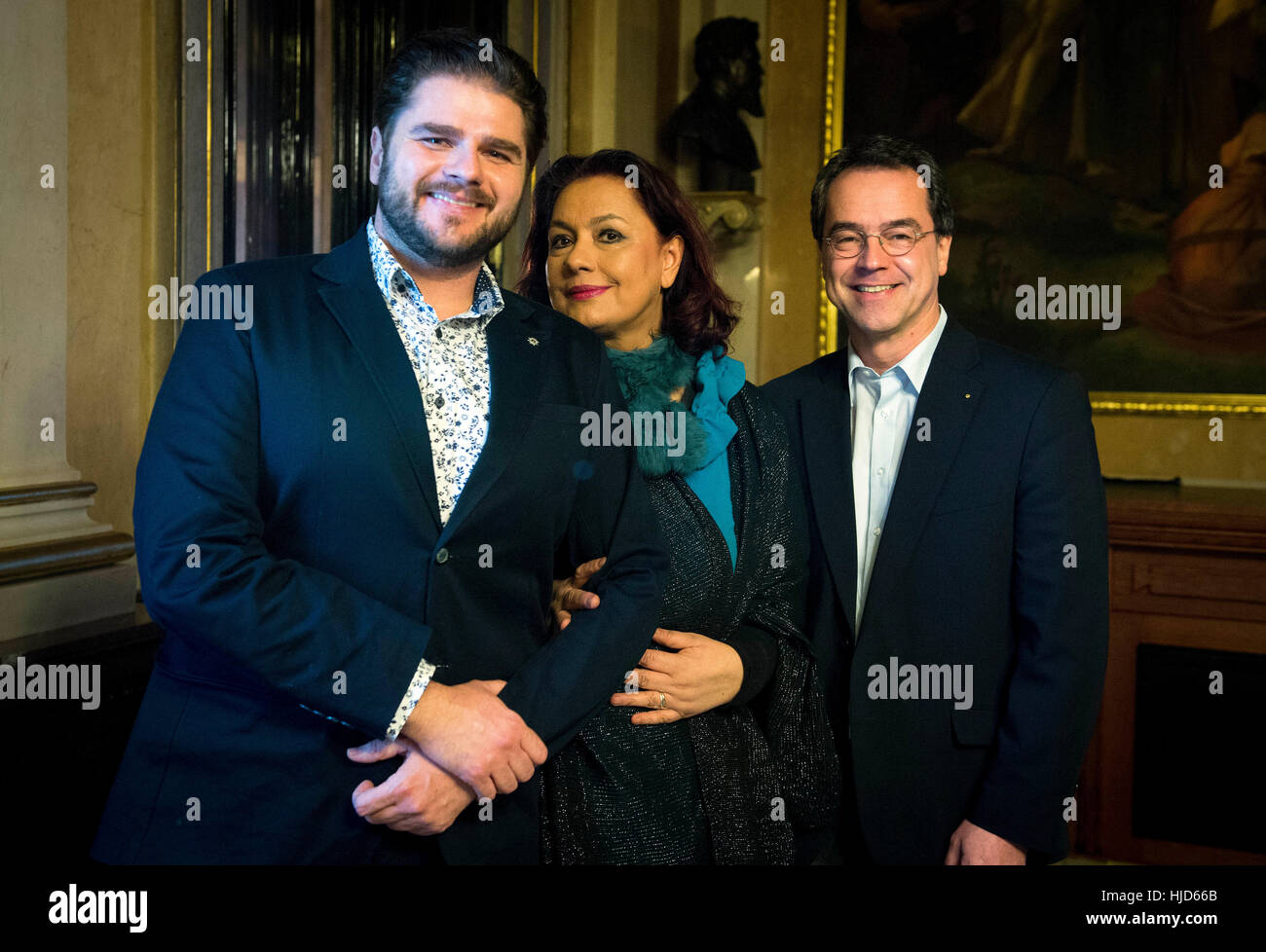 Prague, Czech Republic. 23rd Jan, 2017. Tenor Peter Berger, from left ...