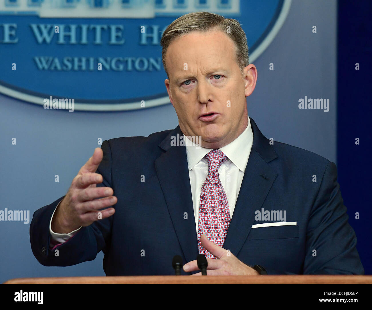 White House Press Secretary Sean Spicer holds his first briefing for ...