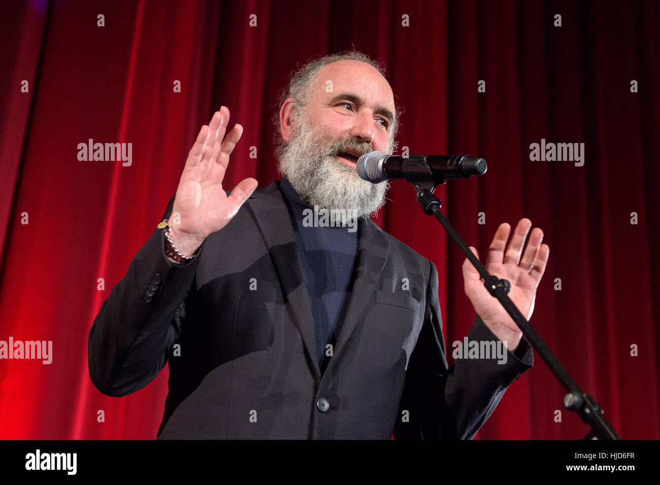 Saarbruecken, Germany. 23rd Jan, 2017. Producer Peter Rommel giving ...
