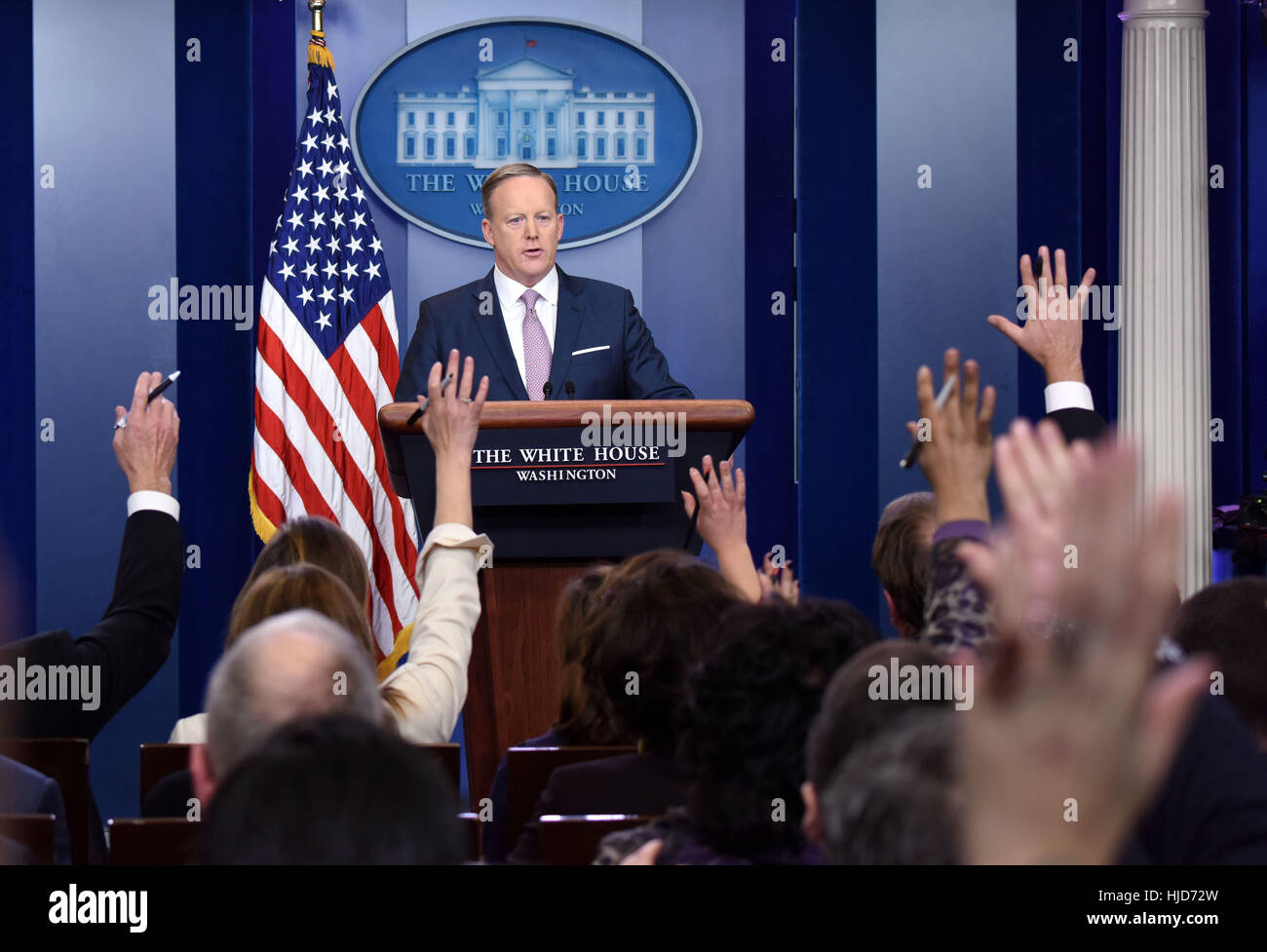 Washington Usa 23rd Jan 2017 White House Spokesman Sean Spicer