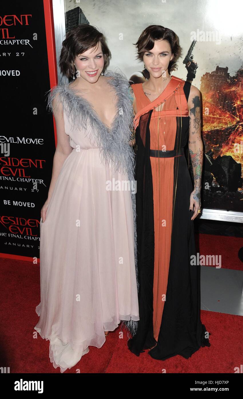 Los Angeles, USA. 23rd Jan, 2017. Milla Jovovich, Ruby Rose at arrivals ...