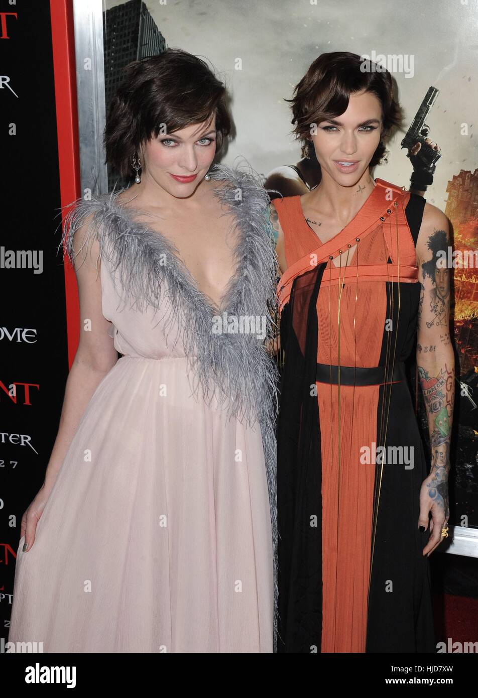 Los Angeles, USA. 23rd Jan, 2017. Milla Jovovich, Ruby Rose at arrivals ...