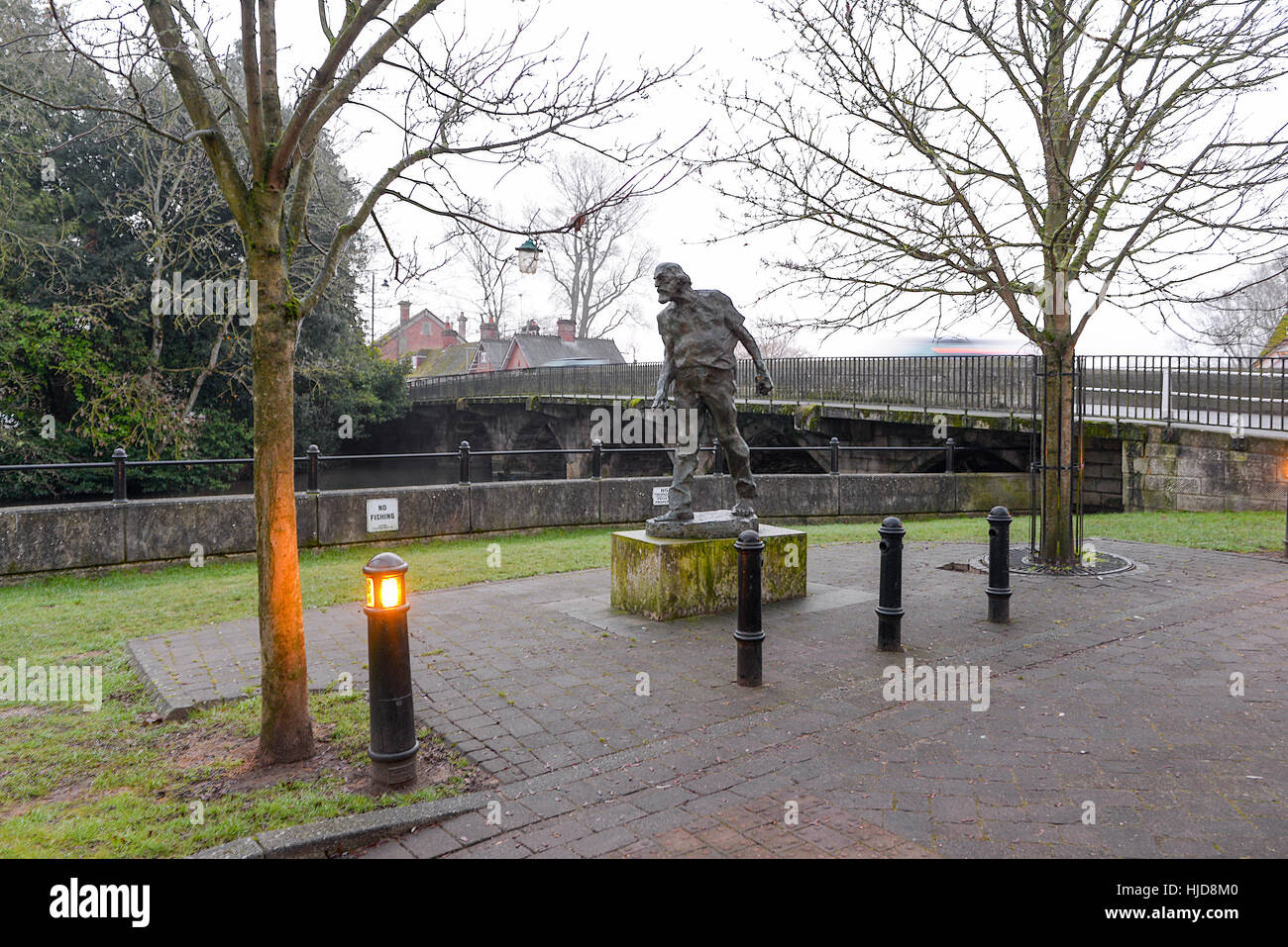 Statue of Welsh painter Augustus John in Fordingbridge where he lived ...