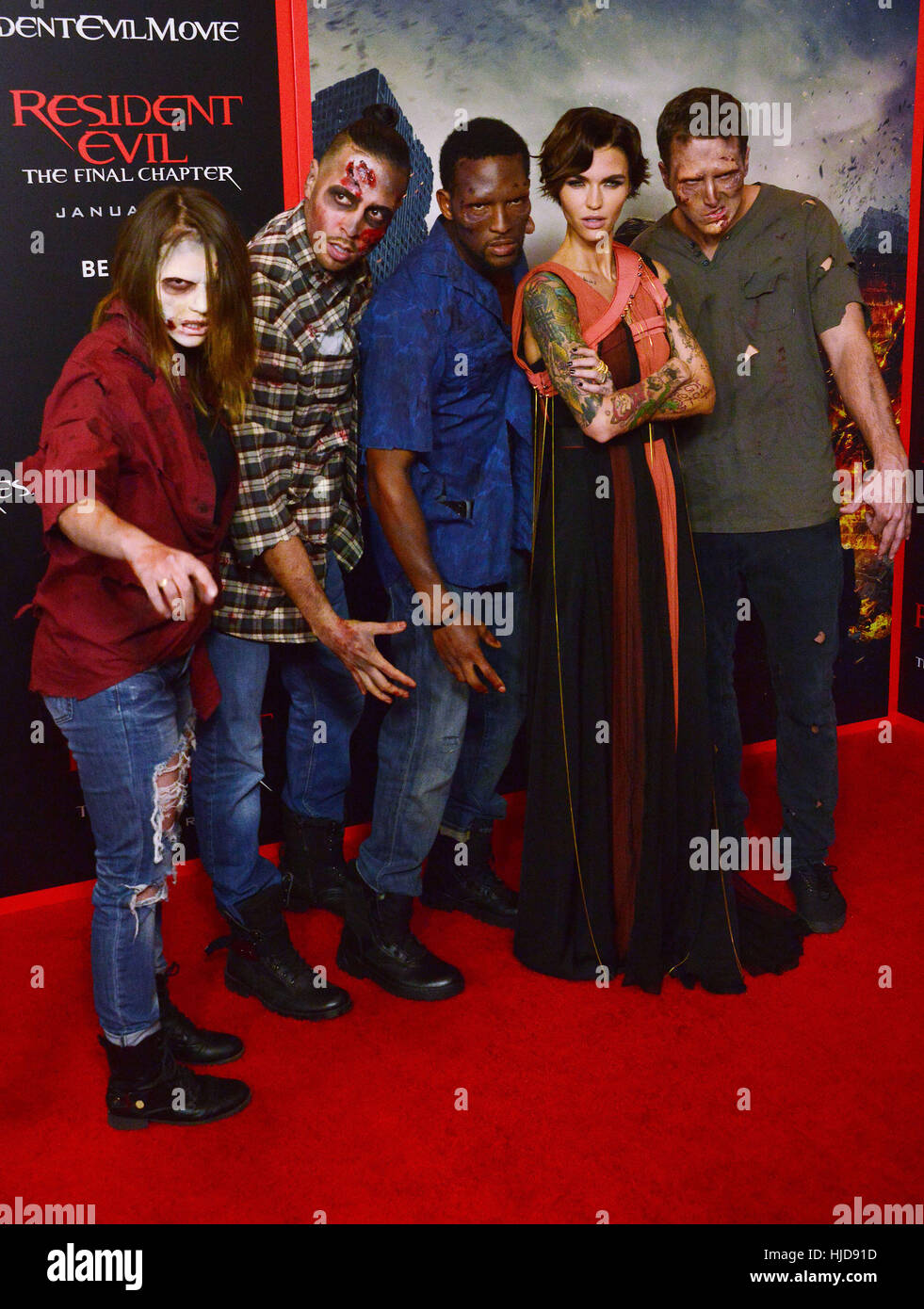 Ruby rose 162 arriving at the resident evil hi-res stock photography ...