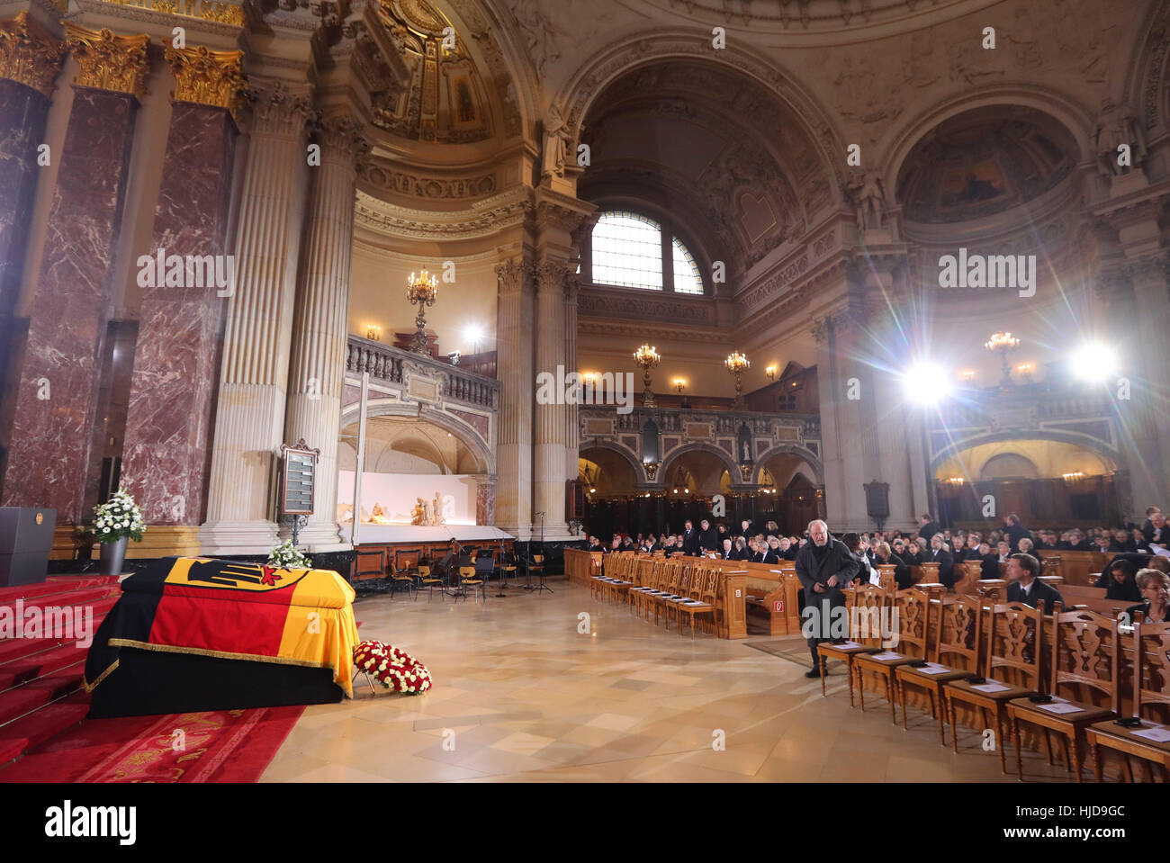 Berlin, Germany. 24th Jan, 2017. The coffin of the former German ...