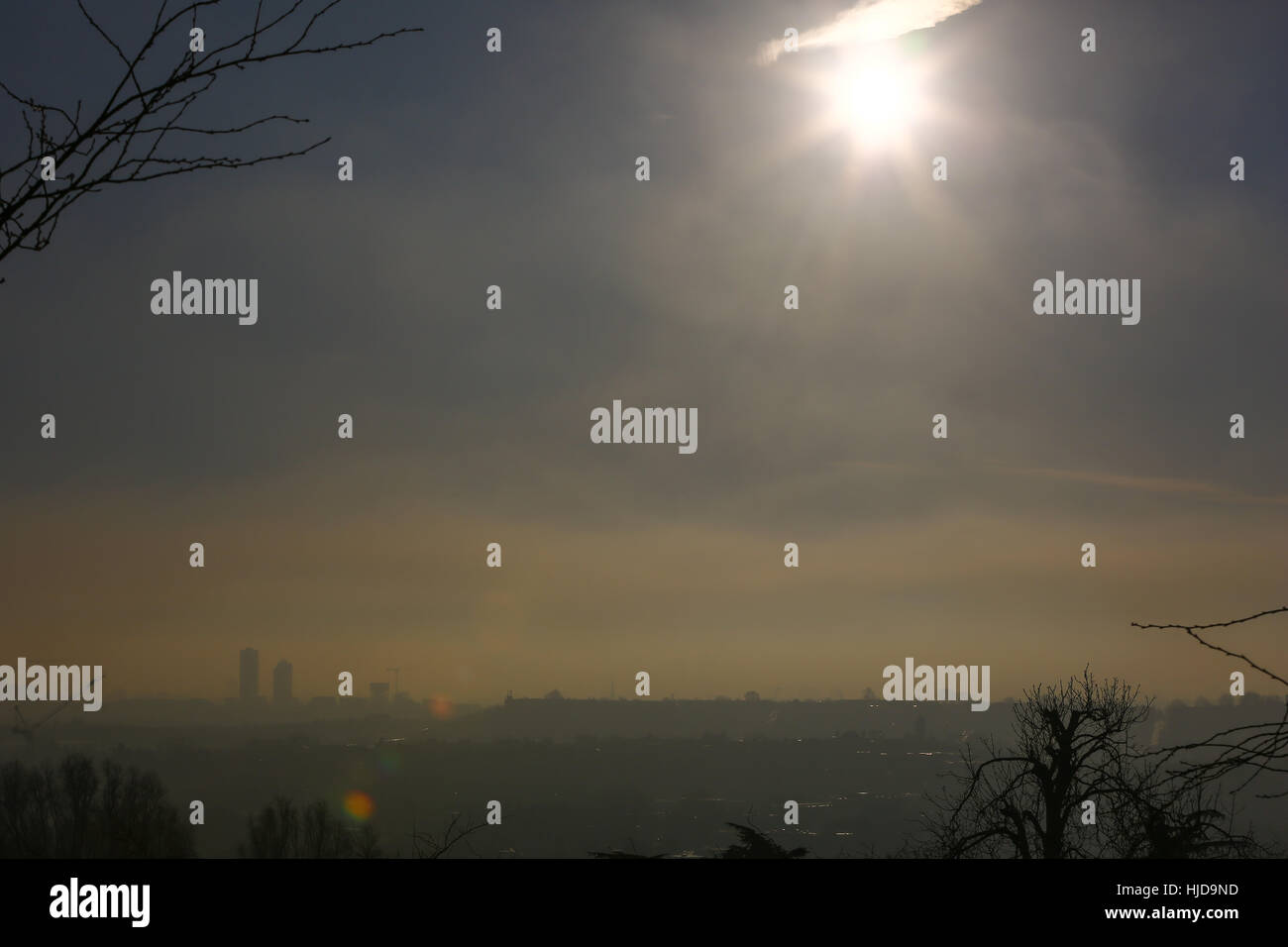 Alexandra Palace, North London, UK. 24th Jan, 2017. UK Weather. View of ...