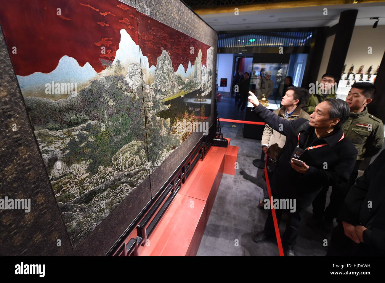 Fuzhou, China's Fujian Province. 24th Jan, 2017. Visitors view a ...