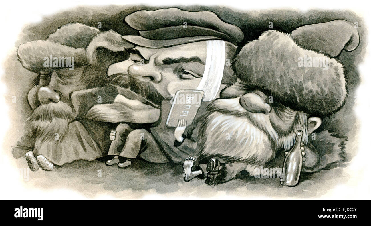 caricature of lenin Stock Photo - Alamy