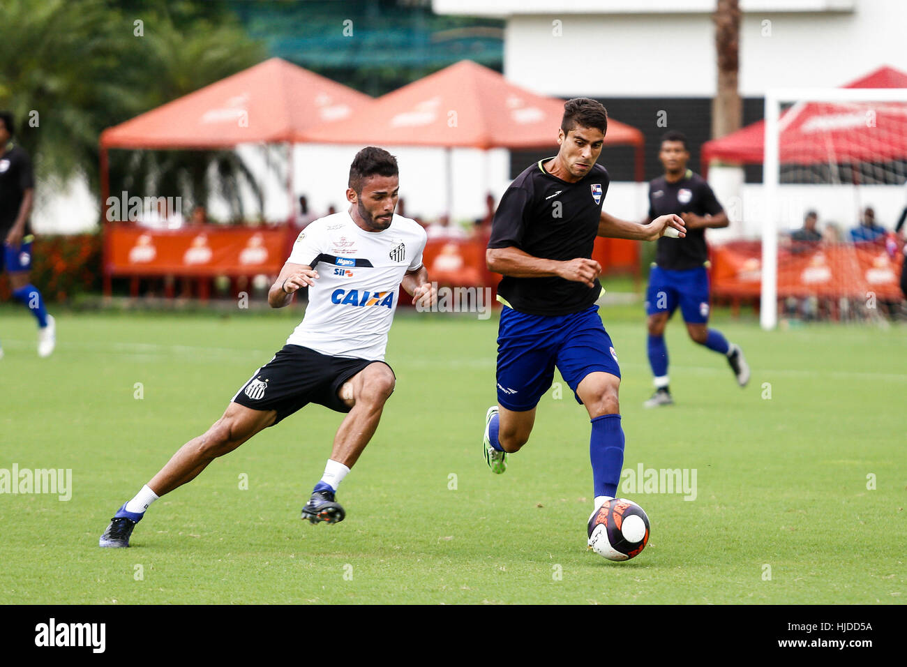 Santos, Brazil. 24th Jan, 2017. The steering wheel Thiago Maia training ...