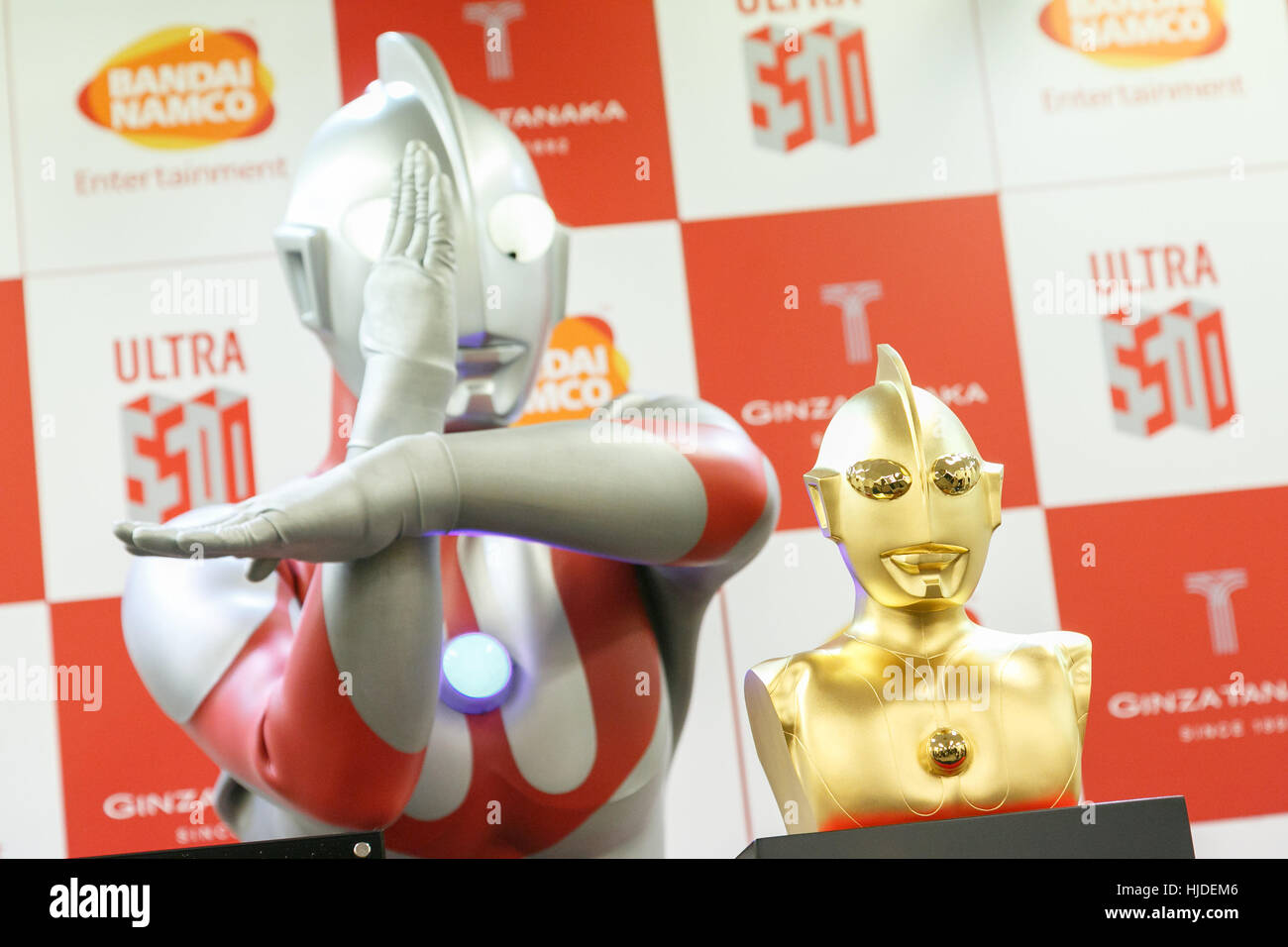 Tokyo, Japan. 25th Jan, 2017. Japanese superhero Ultraman poses with ...