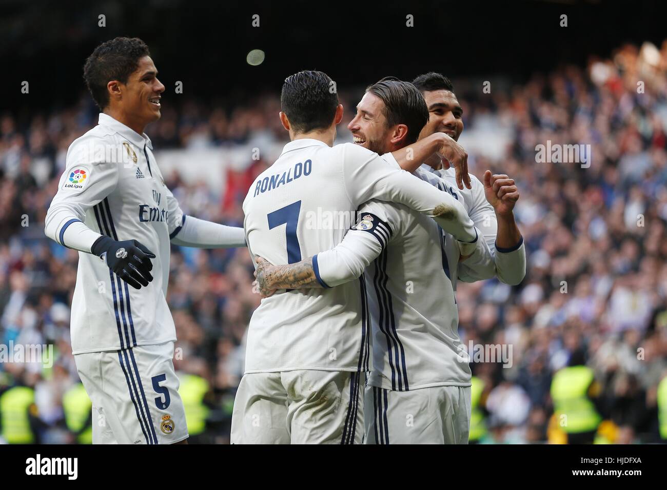 Madrid, Spain. 21st Jan, 2017. Real Madrid team group (Real) Football ...