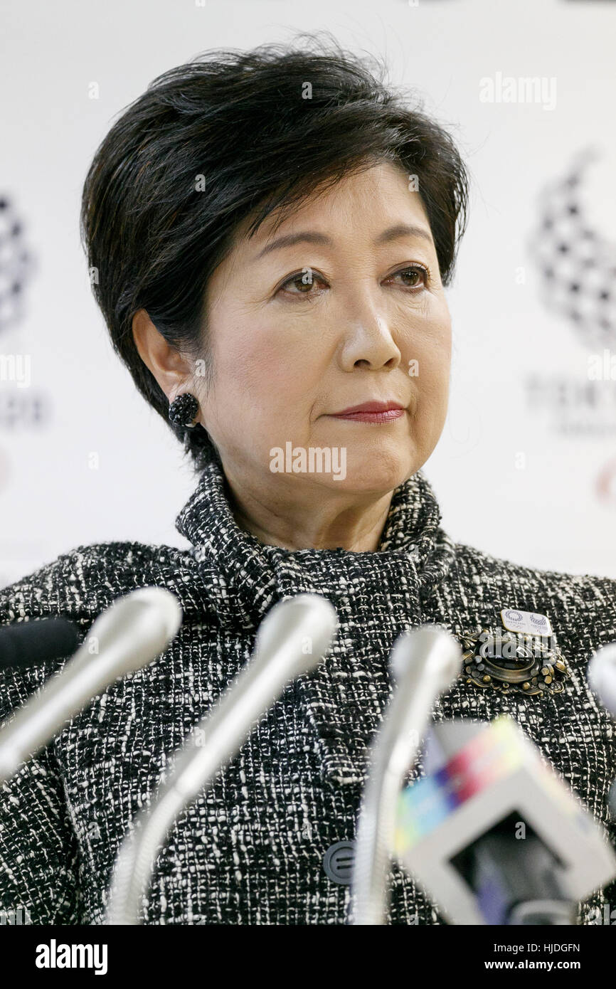 Tokyo, Japan. 25th Jan, 2017. Tokyo Governor Yuriko Koike holds a press ...