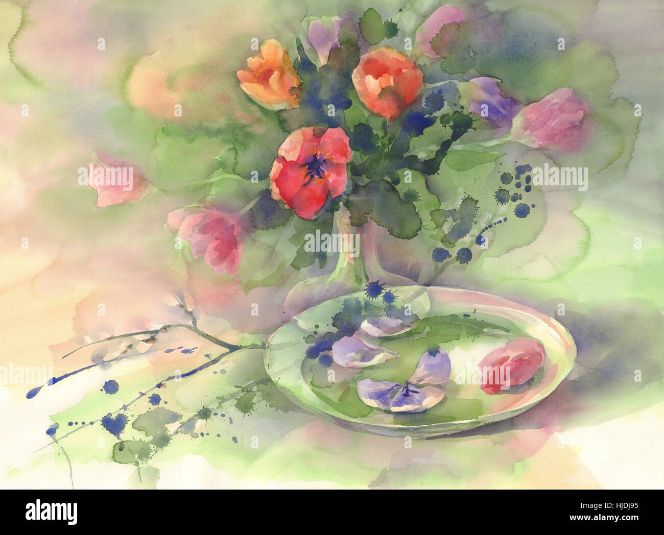 Watercolor plate hi-res stock photography and images - Alamy