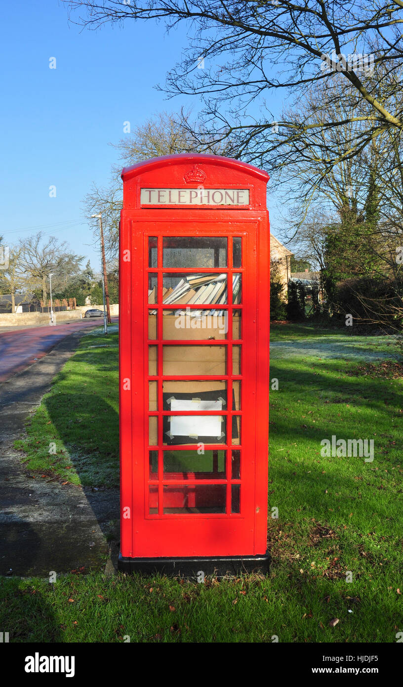 Book library telephone kiosk, Horningsea, Cambridgeshire, England, UK ...