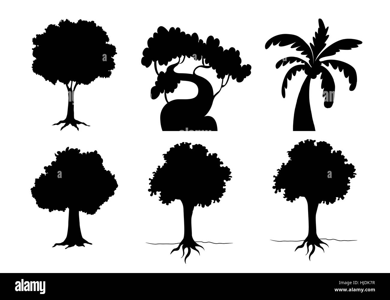 Background silhouettes trees tall Cut Out Stock Images & Pictures - Alamy