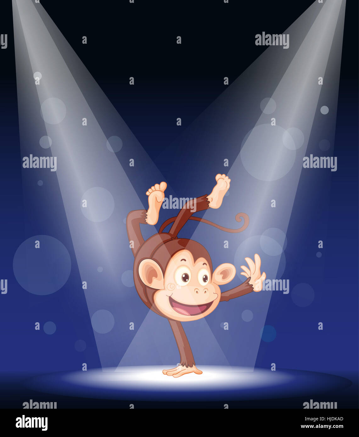 illustration of a monkey performing on stage Stock Photo - Alamy
