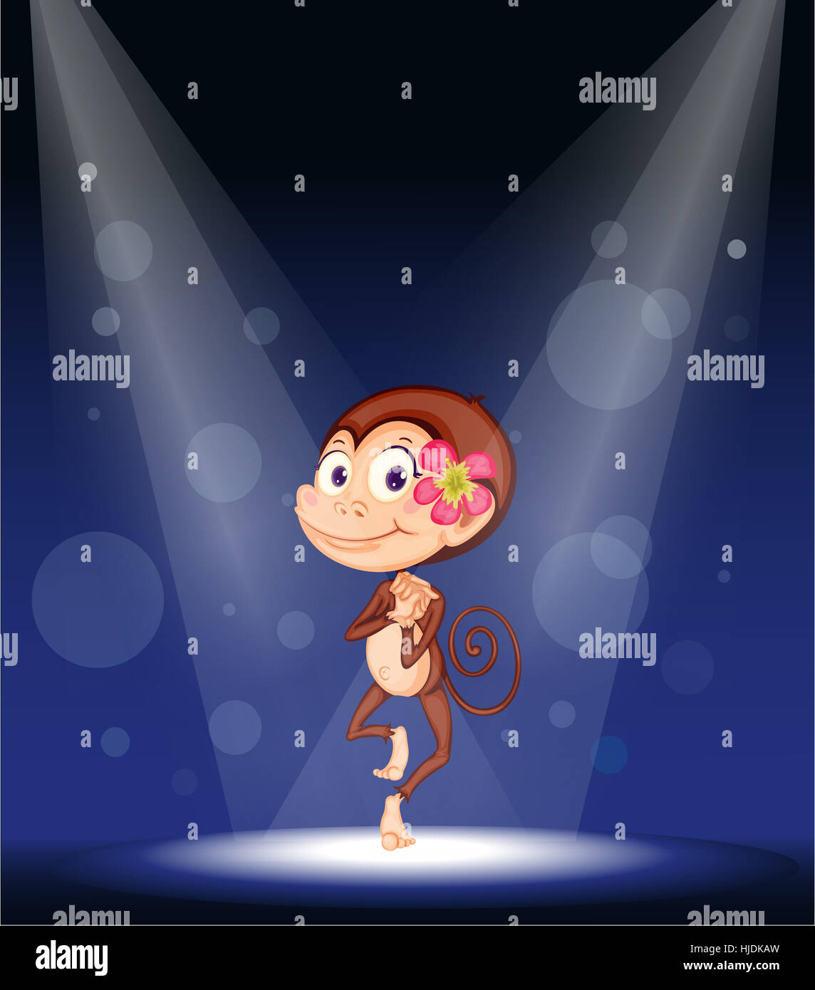 illustration of a monkey on stage Stock Photo - Alamy