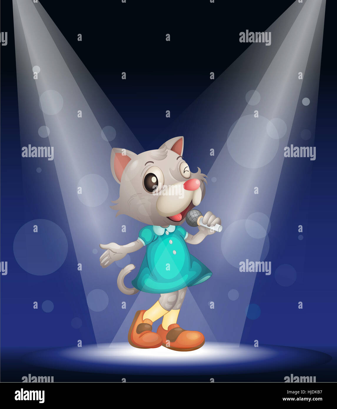 Illustration of performer on a stage Stock Photo - Alamy
