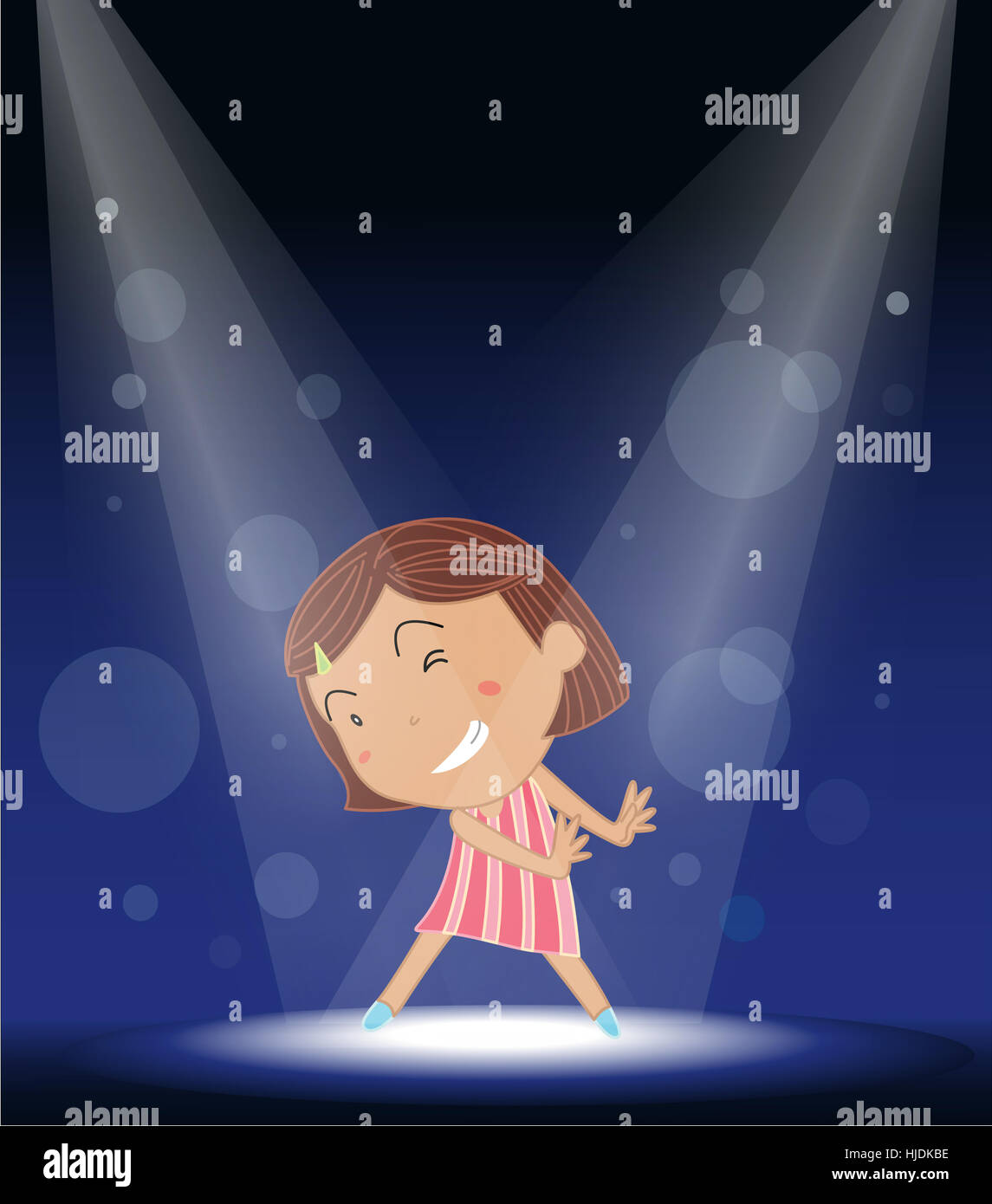 Illustration of performer on a stage Stock Photo - Alamy