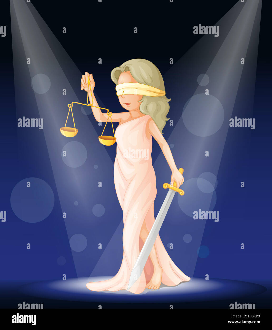 Illustration of justice concept on stage Stock Photo - Alamy