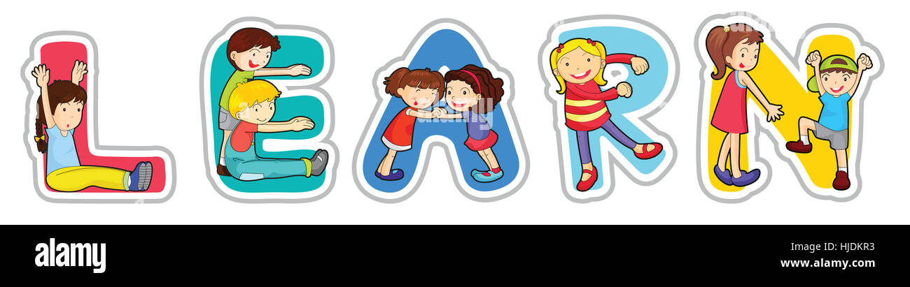 illustration of english word learn on a white background Stock Photo ...