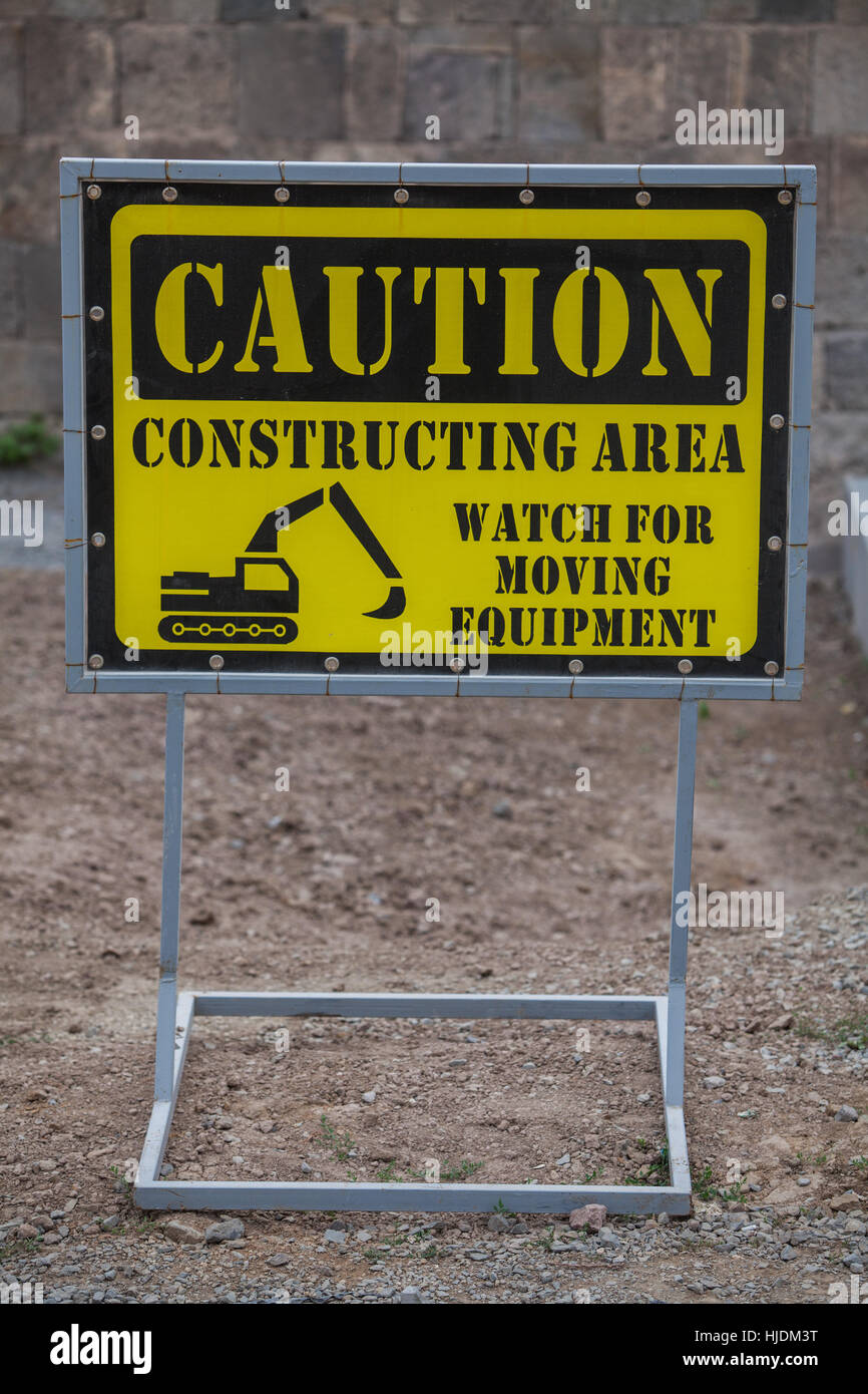 Color image of a construction area forbidden access sign Stock Photo ...