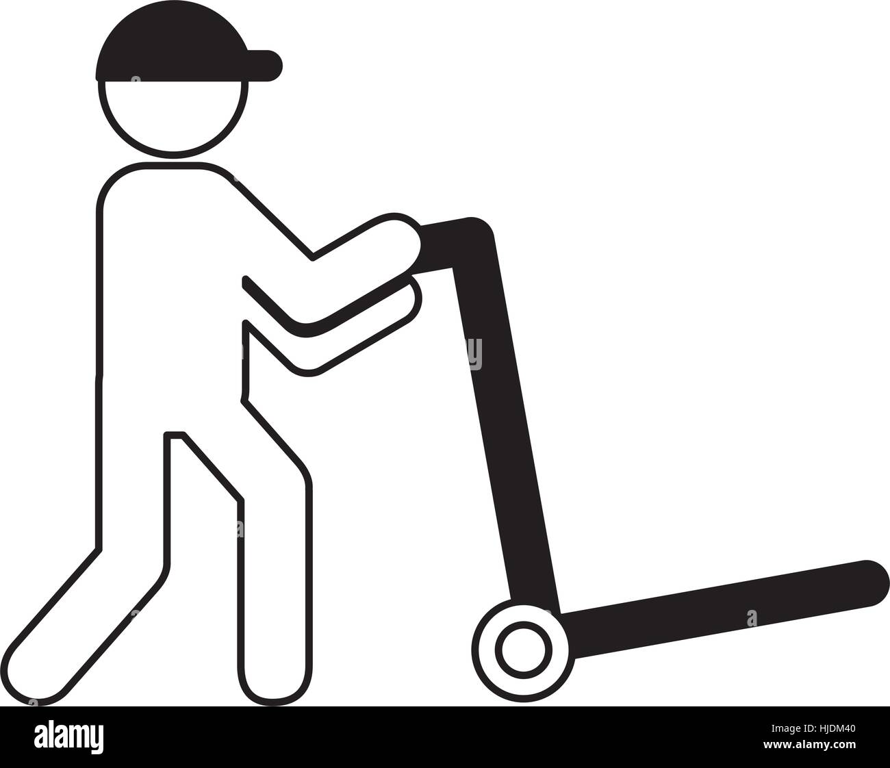 worker logistic silhouette icon vector illustration design Stock Vector ...