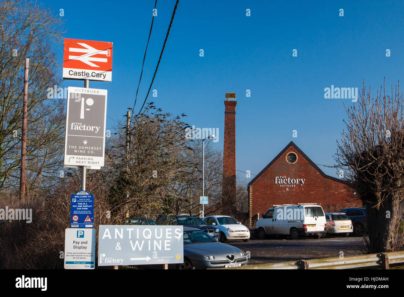 Entrance to Castle Cary Railway Station and converted engine shed Stock ...