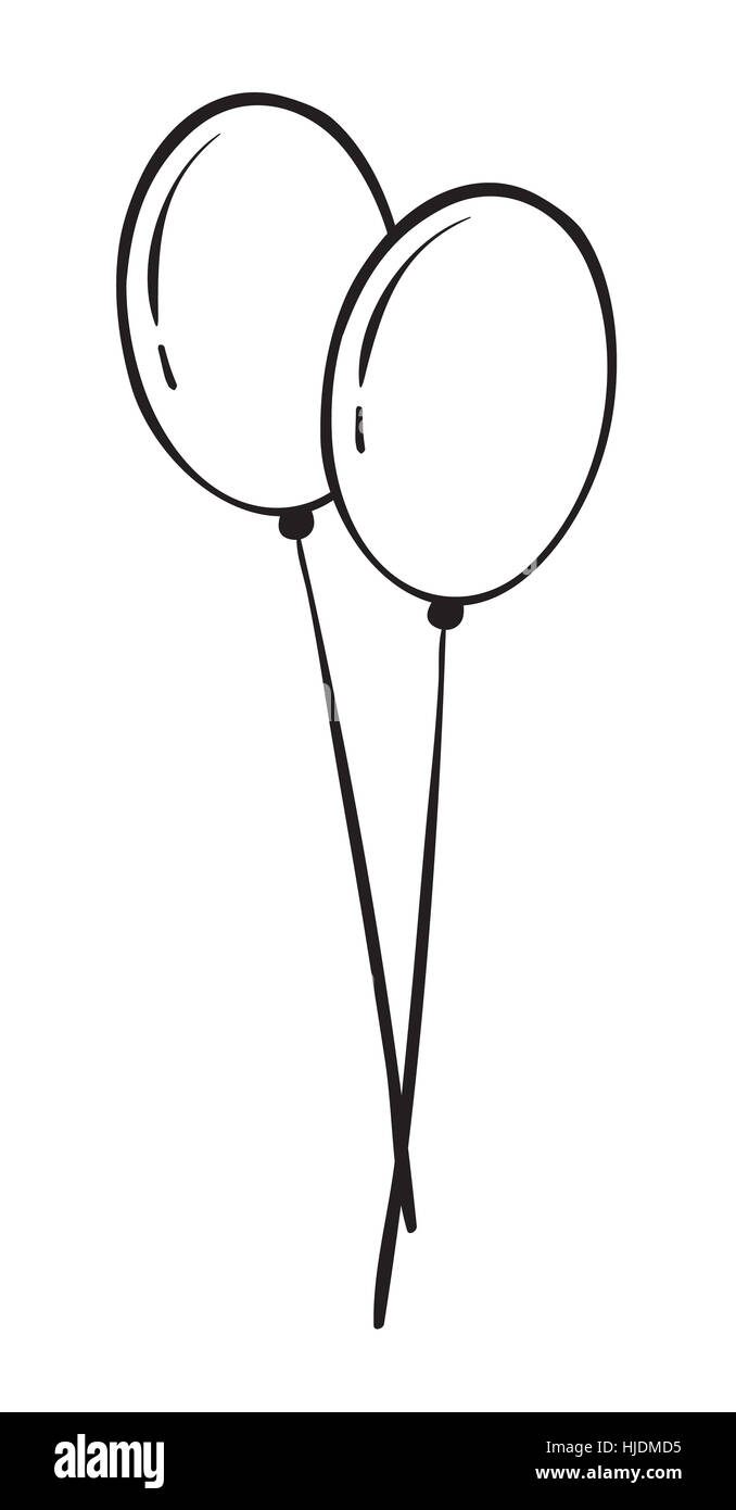 illustration of a sketch of balloons on a white background Stock Photo ...
