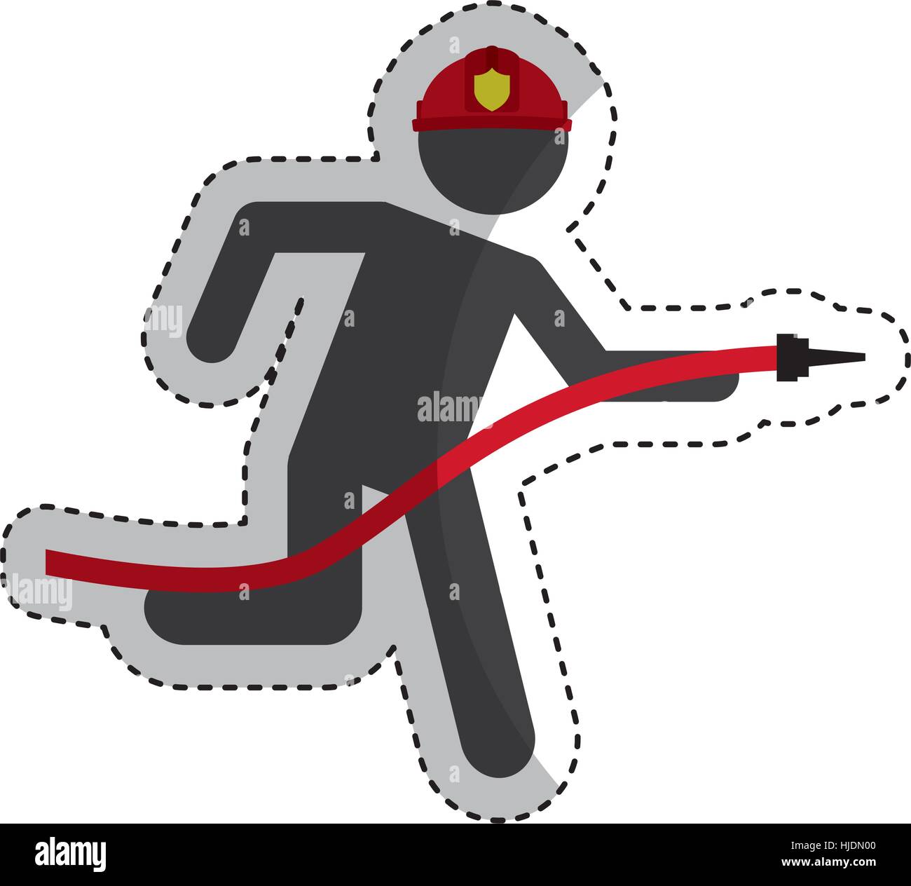 Running fireman Stock Vector Images - Alamy