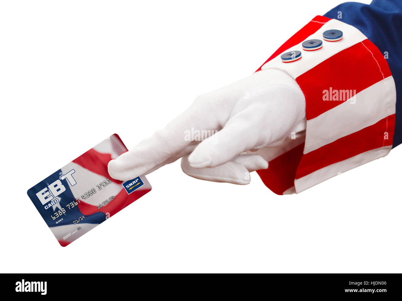 President Holding EBT Snap Card Isolated on White Background Stock ...